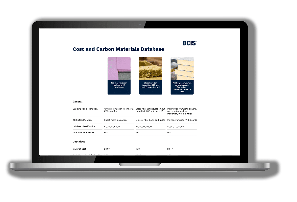Introducing the BCIS cost and carbon materials database | FM Business ...